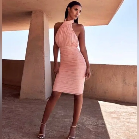 House of CB | Dresses | House Of Cb London Merielle Pink Midi Dress ...